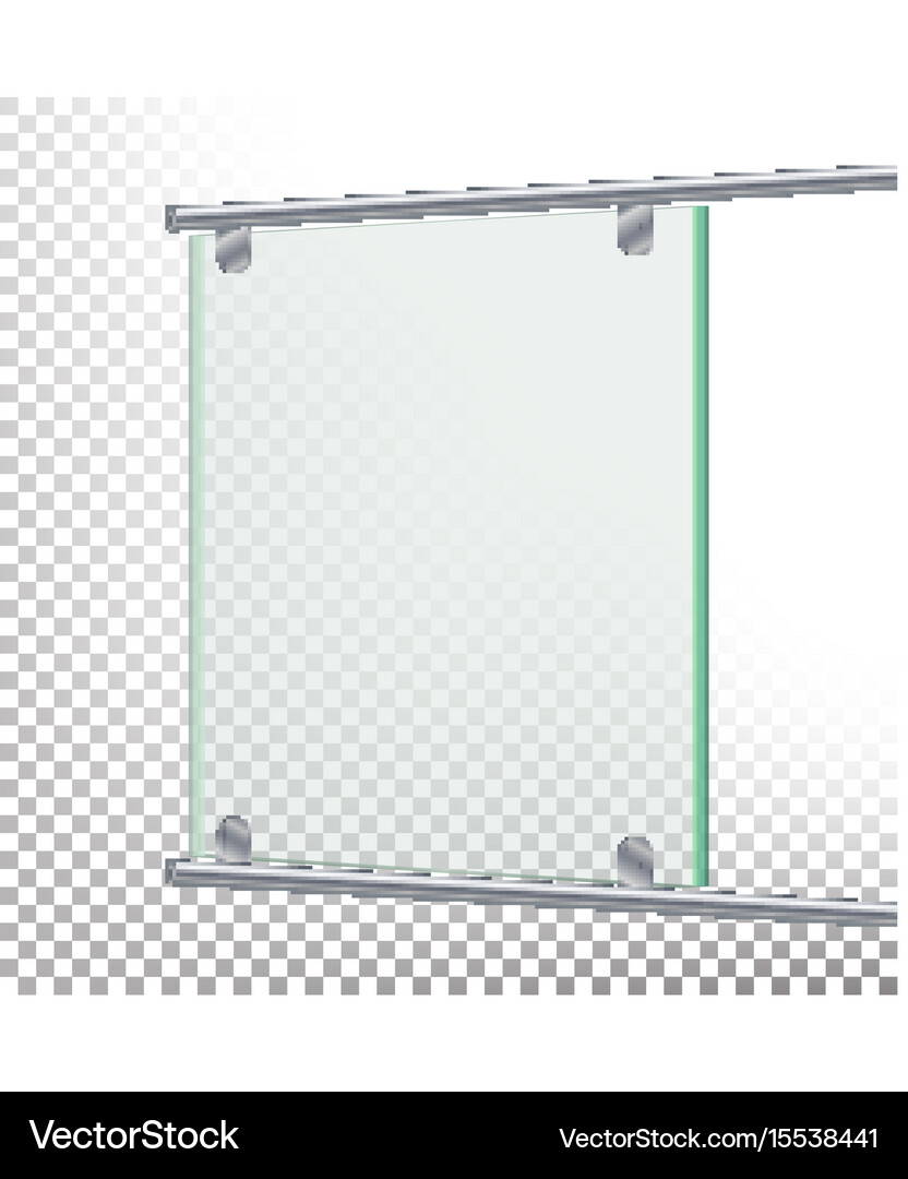 Advertising glass board banner mockup Royalty Free Vector