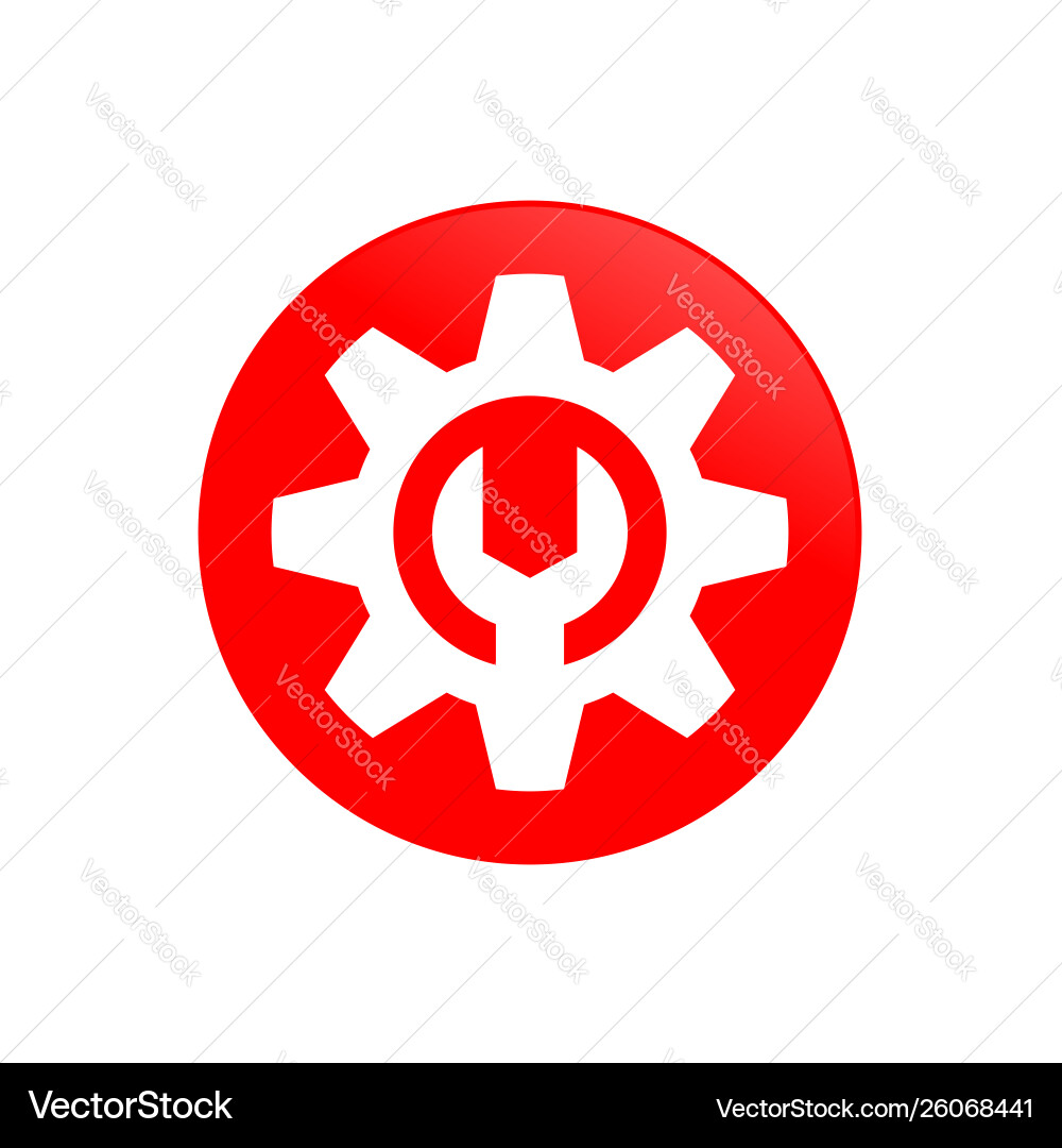 Gear mechanic red circular symbol icon design Vector Image