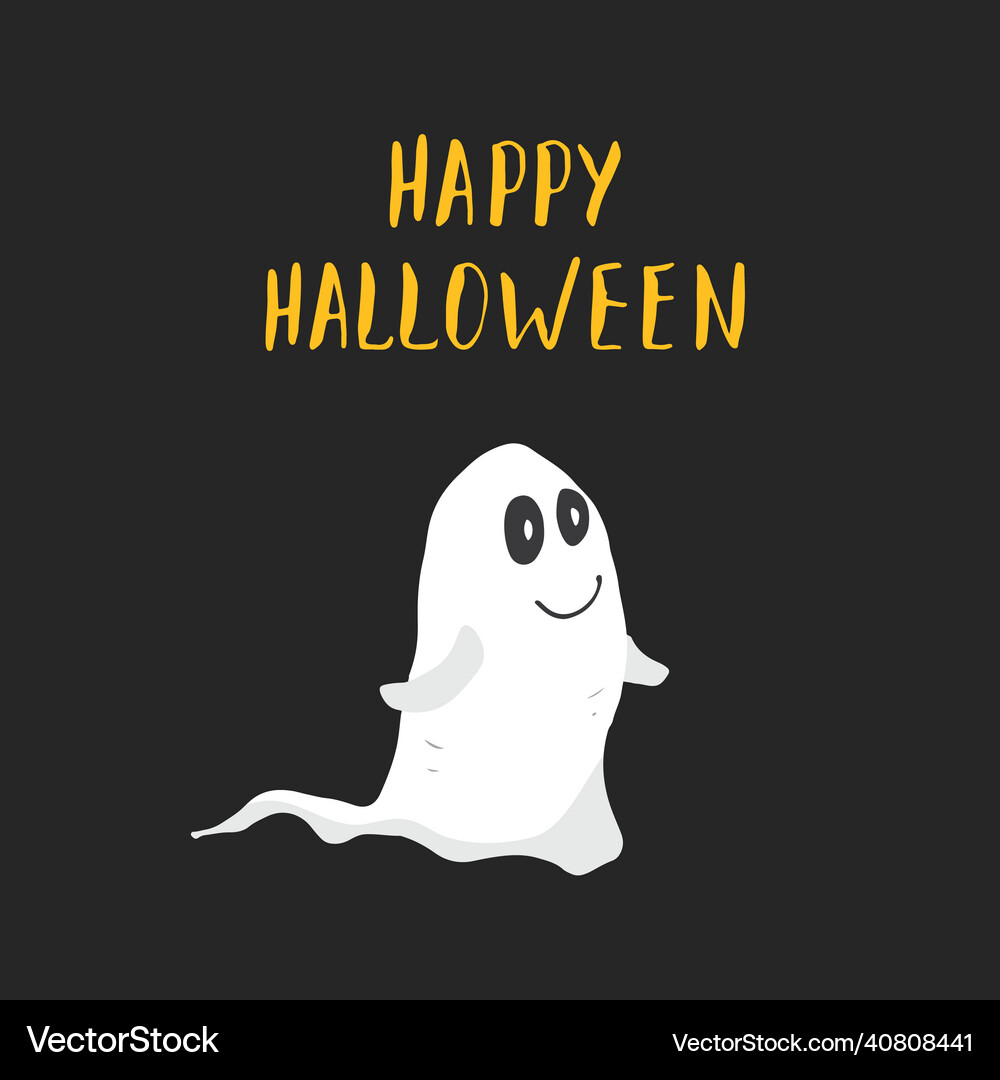 Halloween greeting card cute ghost party Vector Image