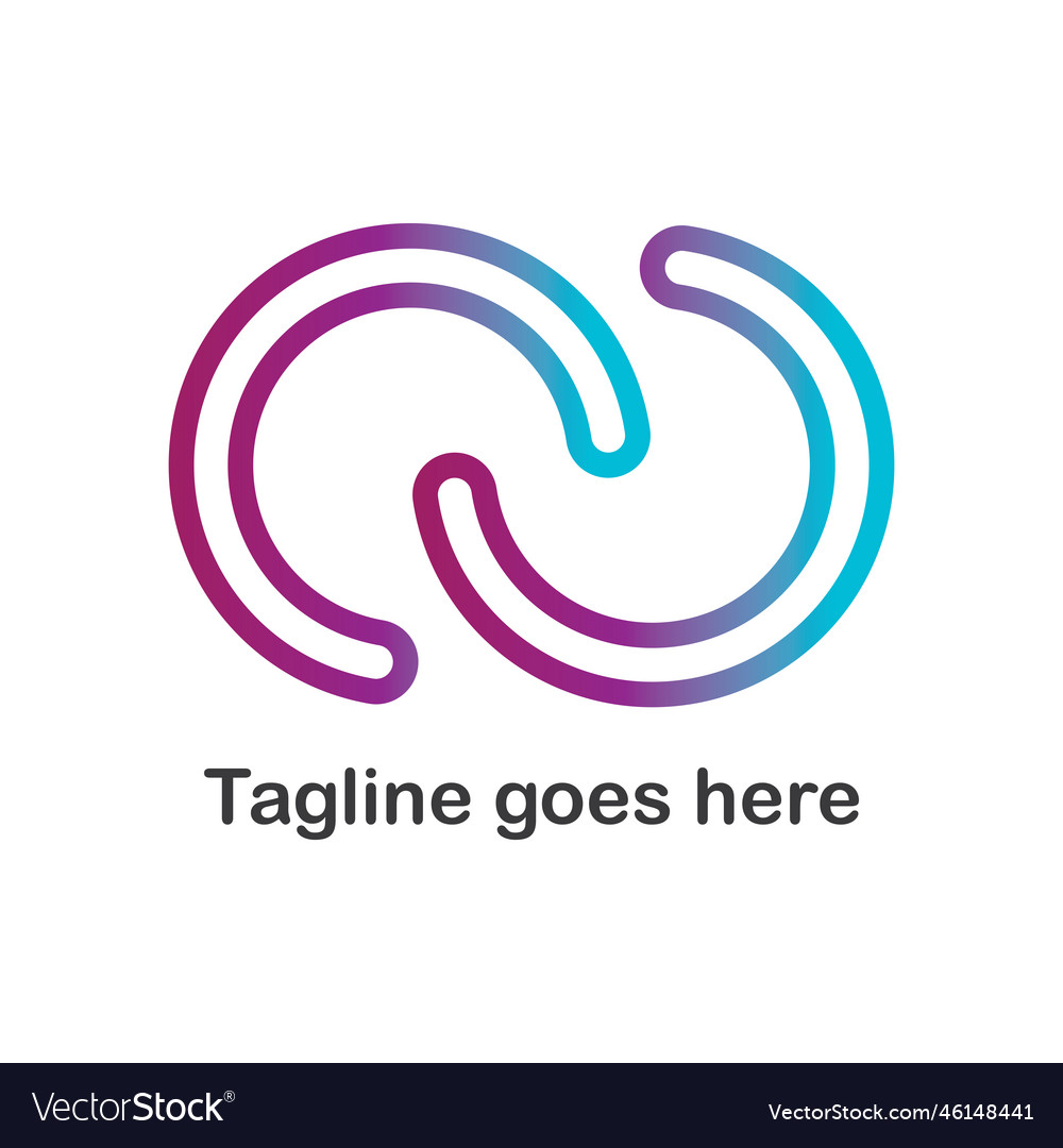 Interconnected Circles Logo Royalty Free Vector Image