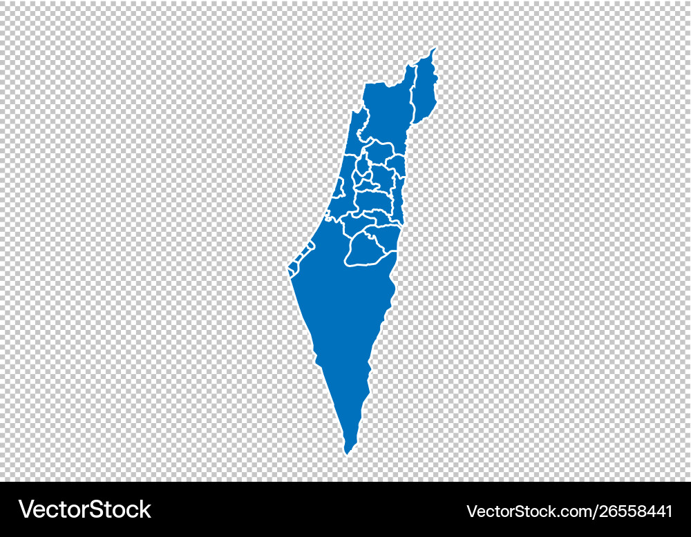 Israel palestine map - high detailed blue Vector Image