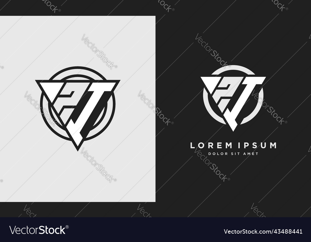 Letter zi triangle logo icon modern stylish Vector Image