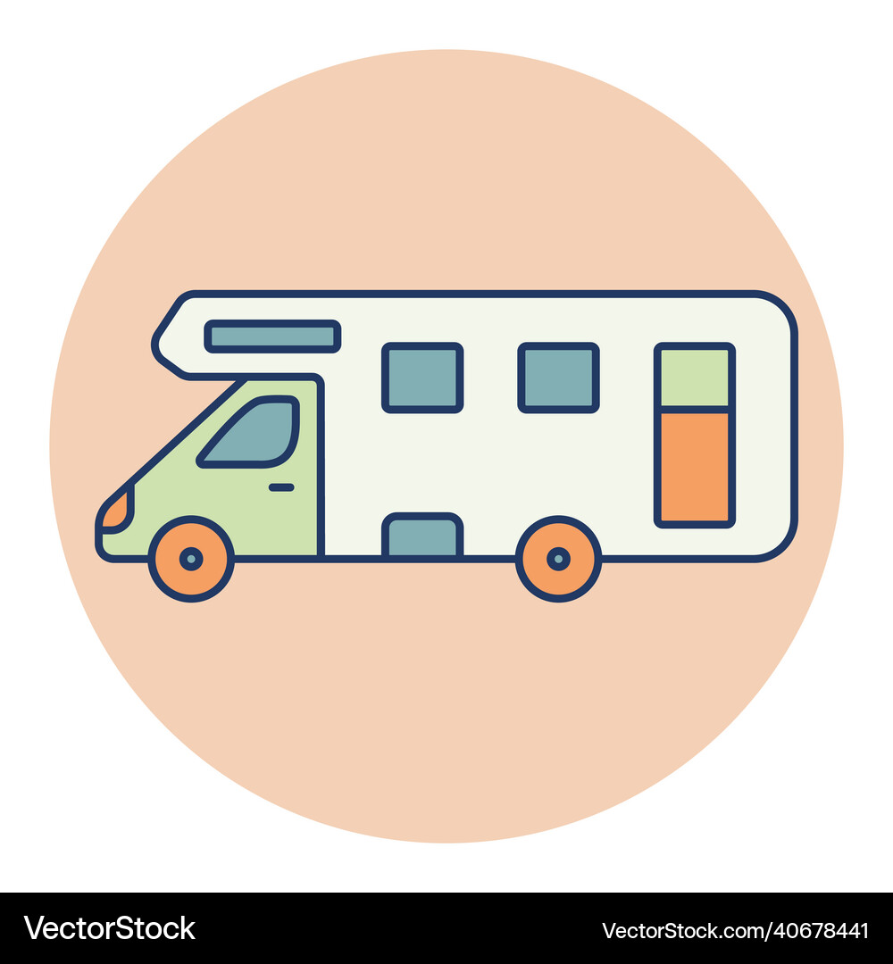 Mobile home motor caravan trailer vehicle Vector Image