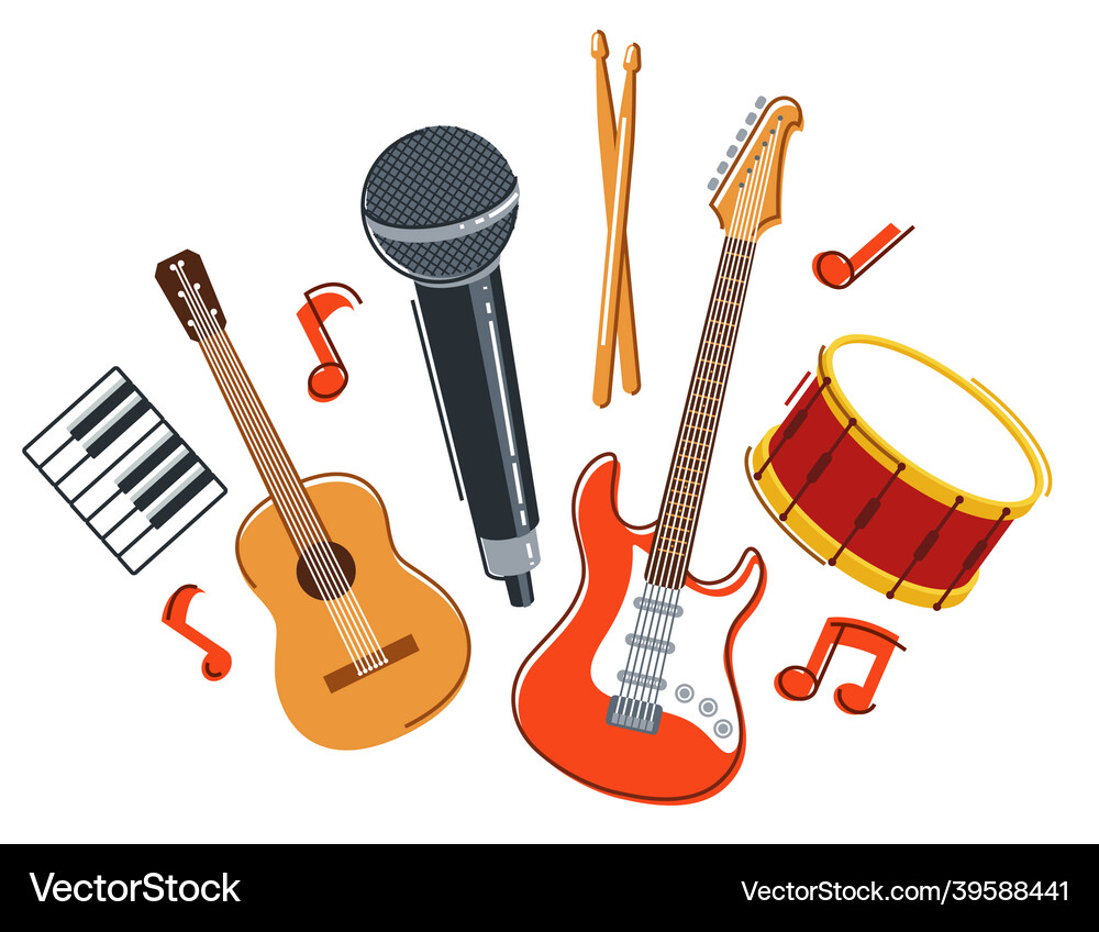 Rock music band flat isolated over white Vector Image