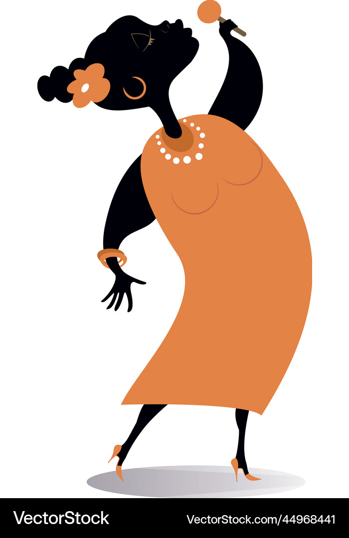 Romantic african woman singer Royalty Free Vector Image