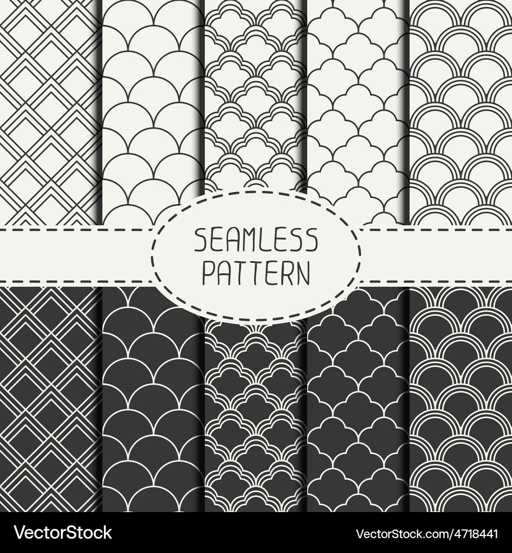 Set of geometric national chinese seamless pattern