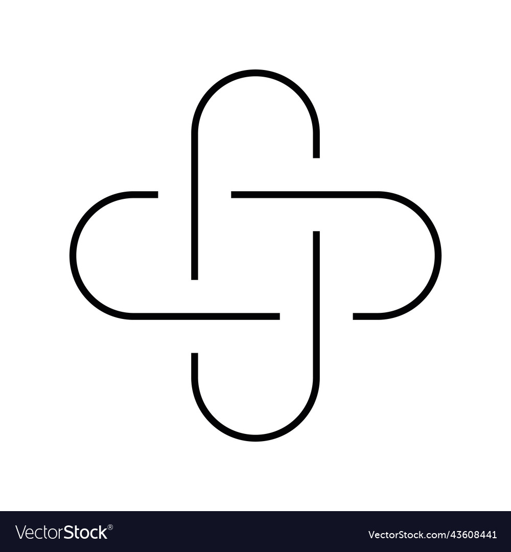 Two intertwined loops sign Royalty Free Vector Image