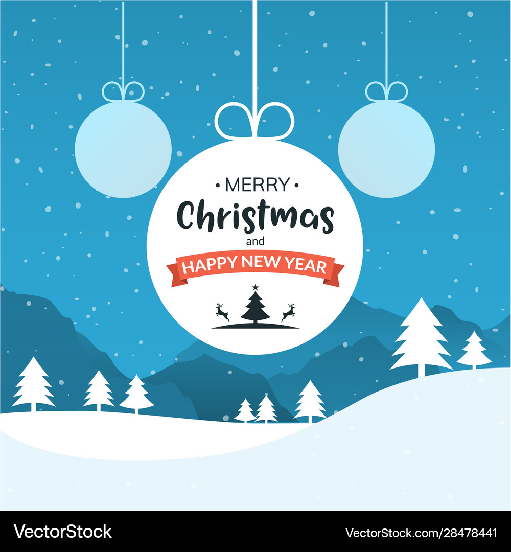 Xmas ball background holiday card Royalty Free Vector Image