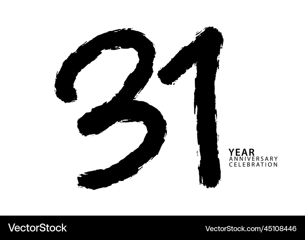 31 year anniversary celebration black color Vector Image