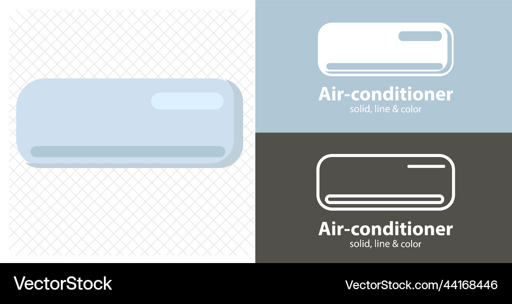 Air conditioner isolated flat Royalty Free Vector Image