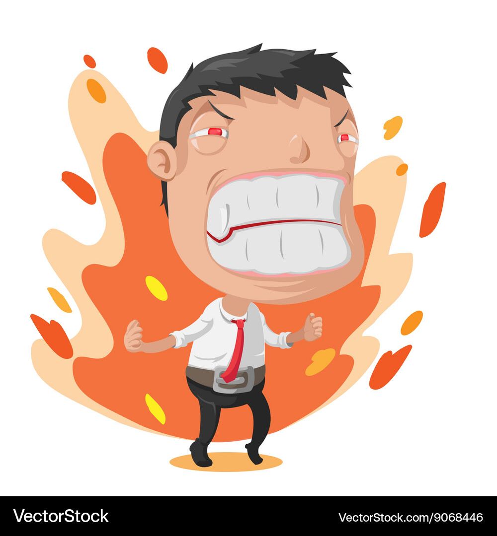 Angry Worker Cartoon Royalty Free Vector Image