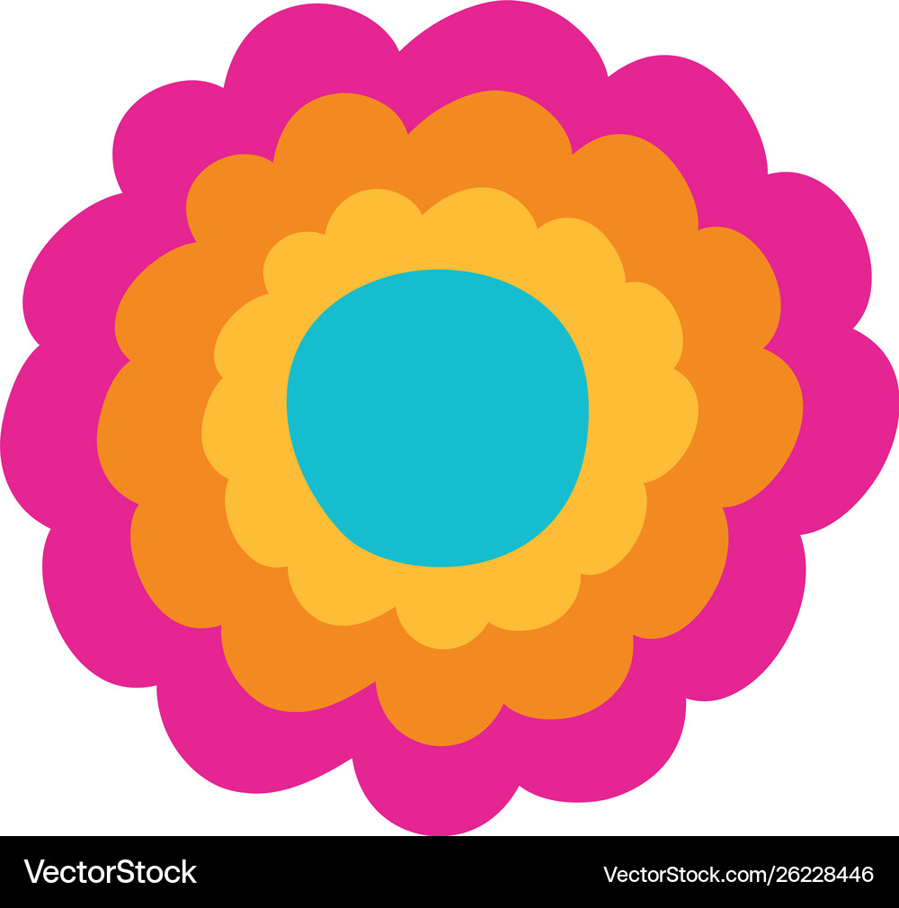 Colorful flower india icon Royalty Free Vector Image