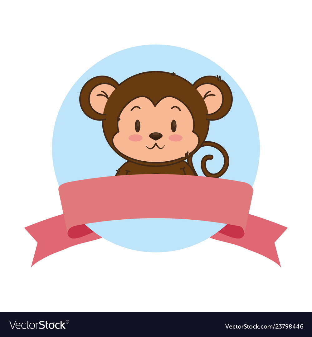 Cute little monkey character Royalty Free Vector Image