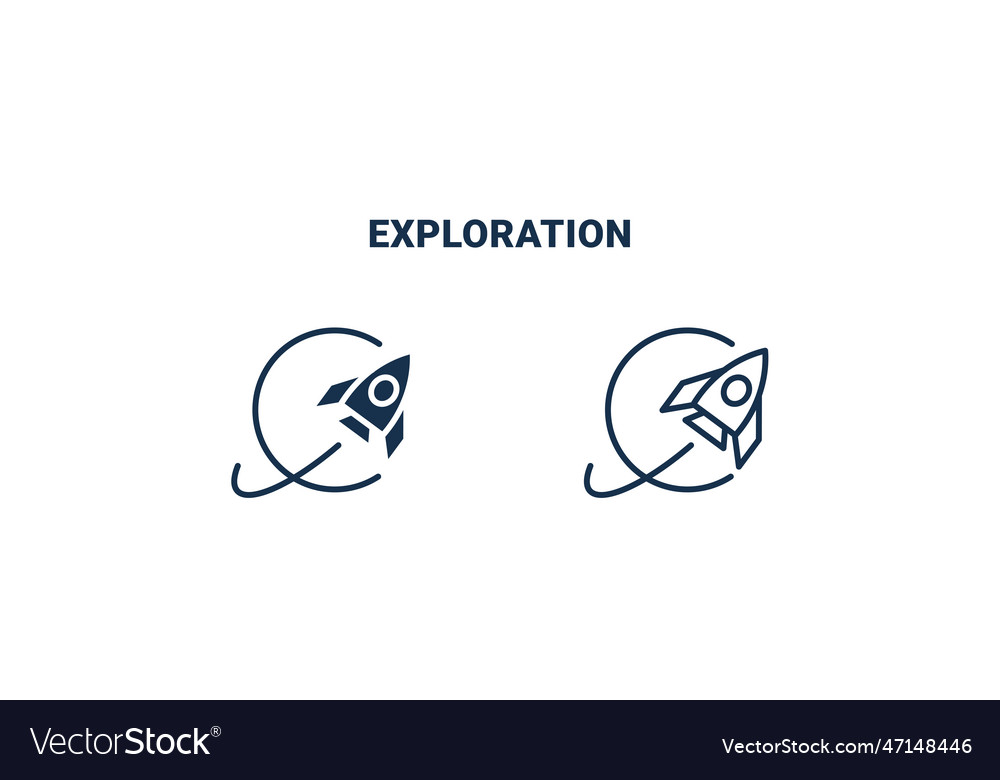 Exploration icon outline and filled exploration Vector Image