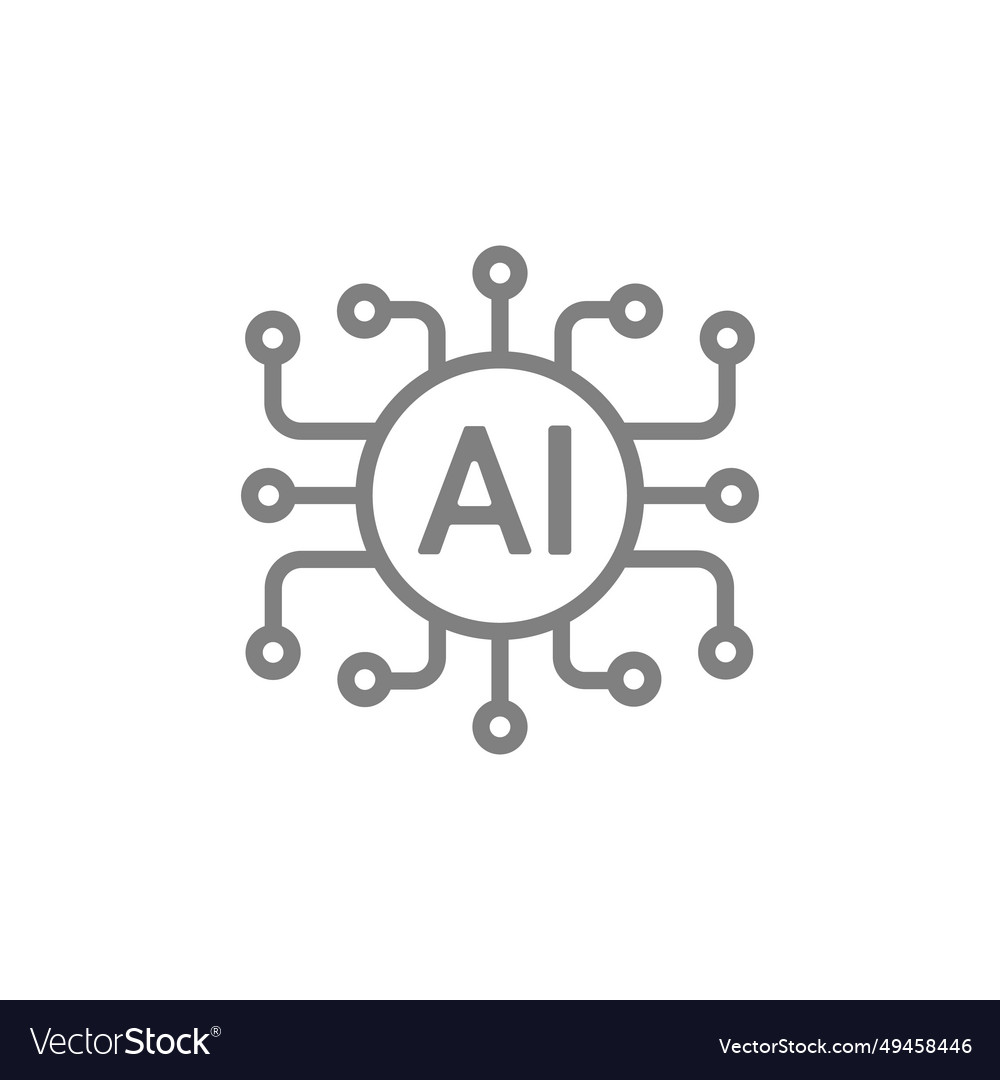 Grey artificial intelligence ai processor chip Vector Image
