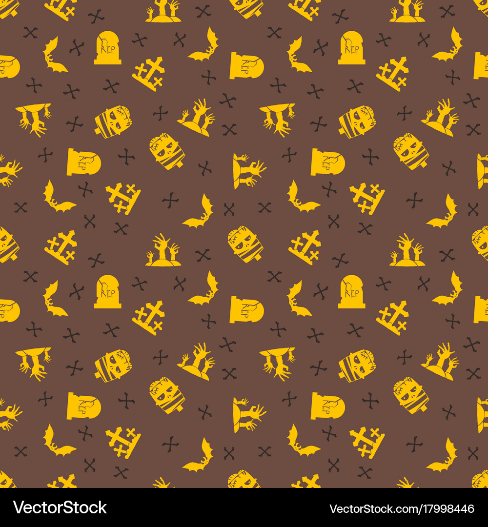 Halloween background seamless pattern design Vector Image