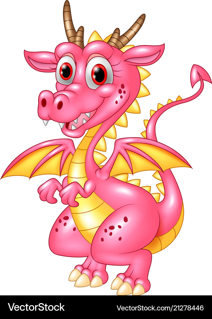 Happy dragon isolated on transparent background Vector Image