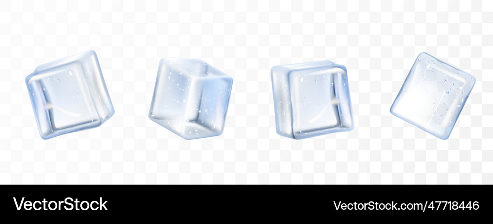 Ice cubes realistic transparent freeze water Vector Image