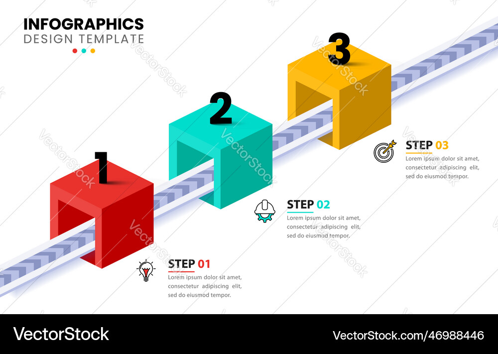 Infographic template with icons and 3 options Vector Image