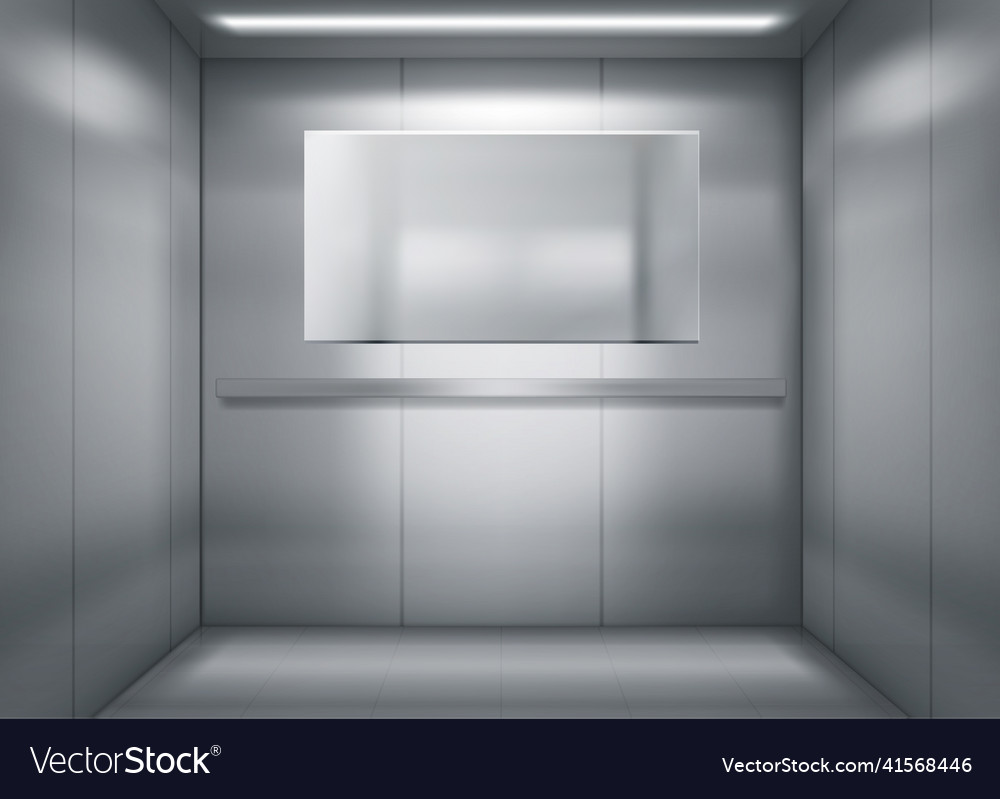 Inside an empty elevator car Royalty Free Vector Image