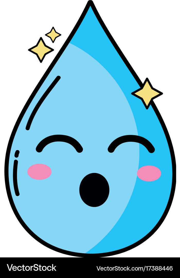 Kawaii cute funny water drop Royalty Free Vector Image