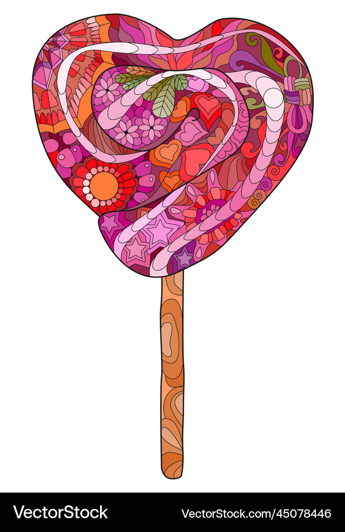 Lollipop with abstract ornaments for decoration Vector Image