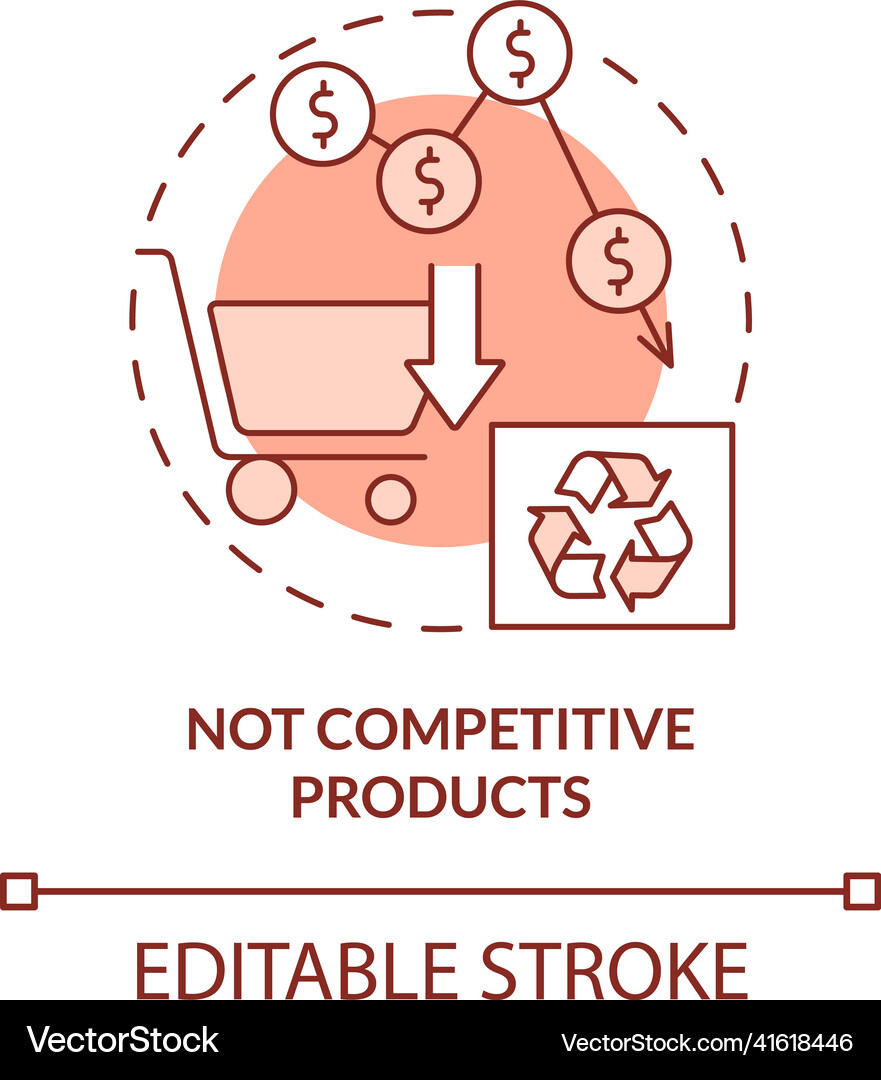 Not competitive products terracotta concept icon Vector Image