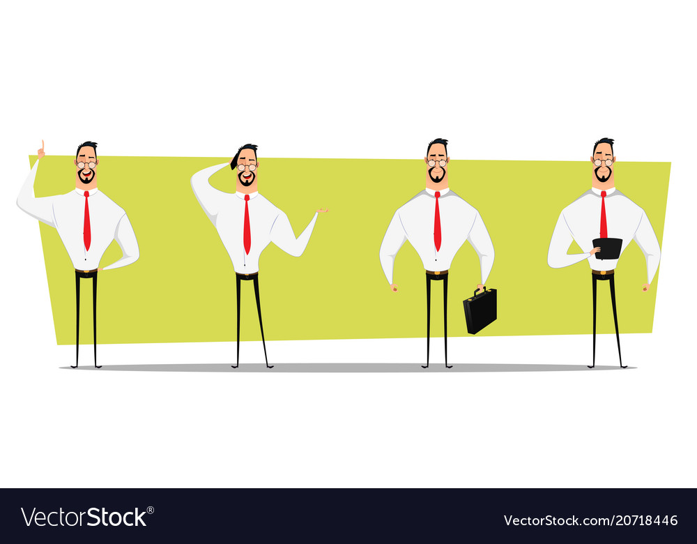 Set Of Businessman Character Design Royalty Free Vector