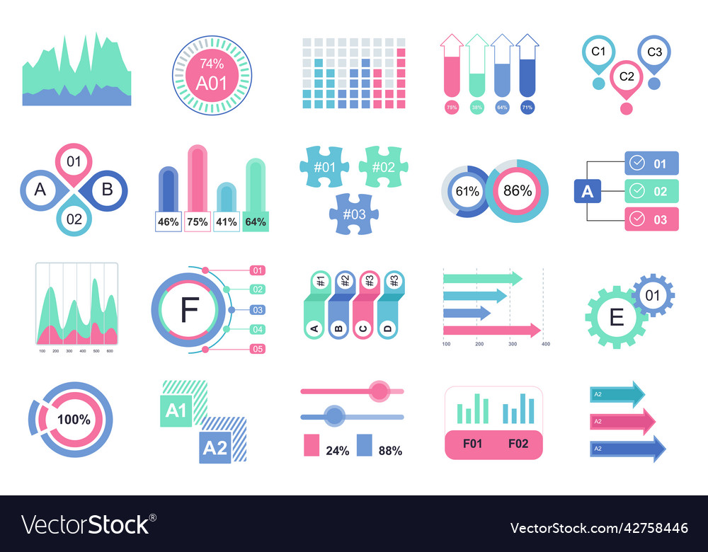 Set of infographic elements data visualization Vector Image
