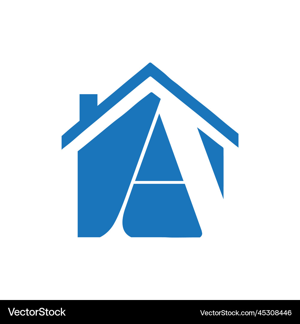Simple letter a house home logo design concept Vector Image