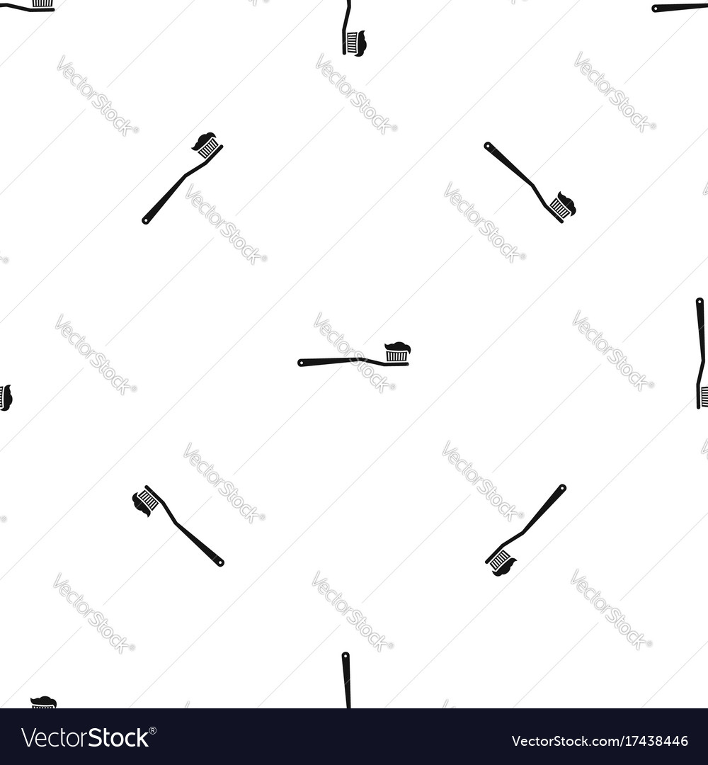 Toothbrush pattern seamless black Royalty Free Vector Image