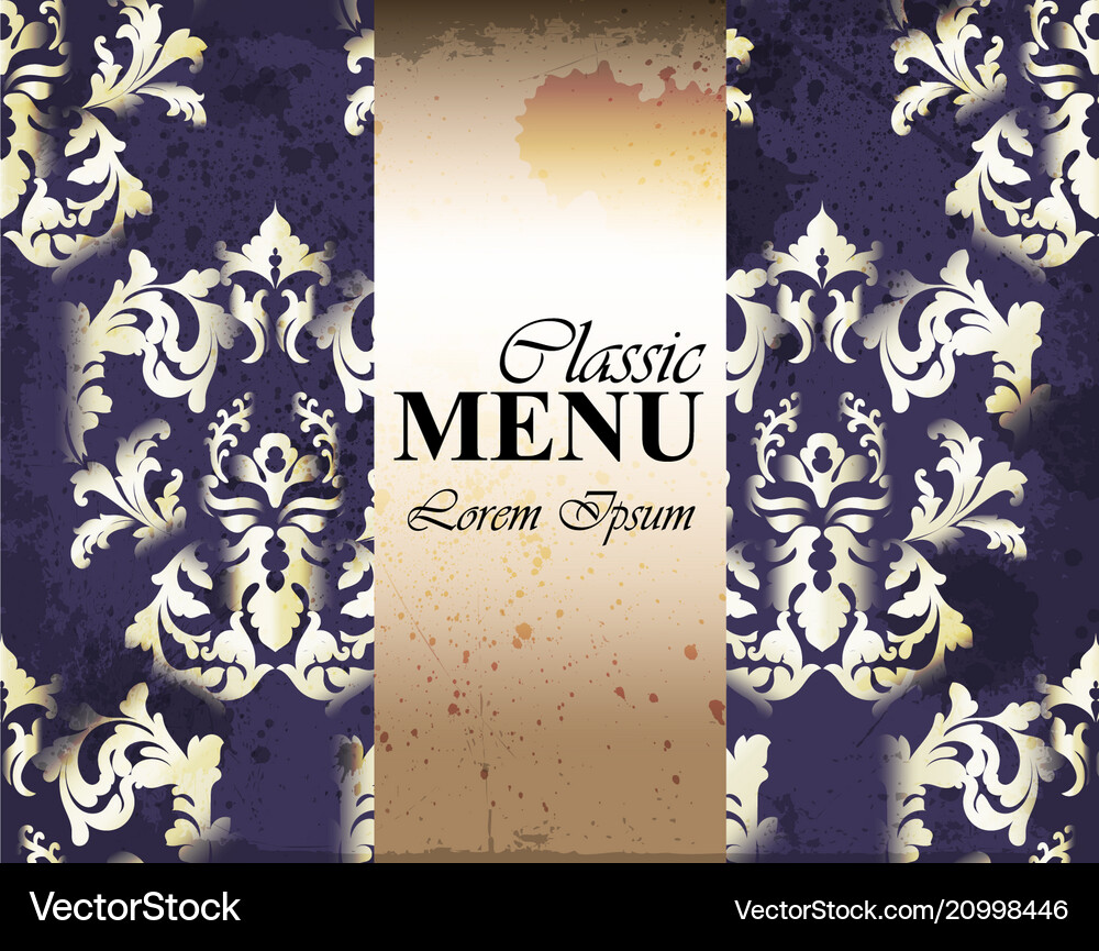 Vintage classic ornament card background Vector Image