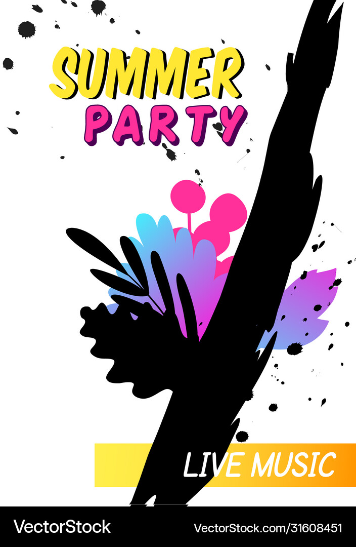 Bright summer season ad poster with text Vector Image