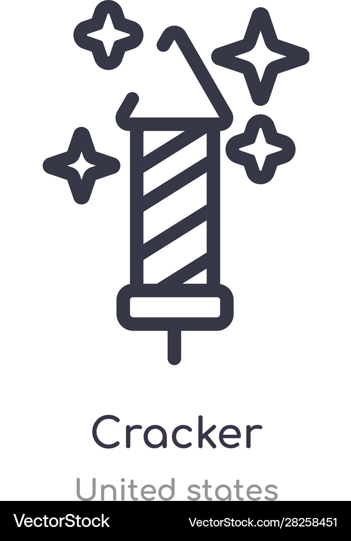 Cracker outline icon isolated line from united Vector Image