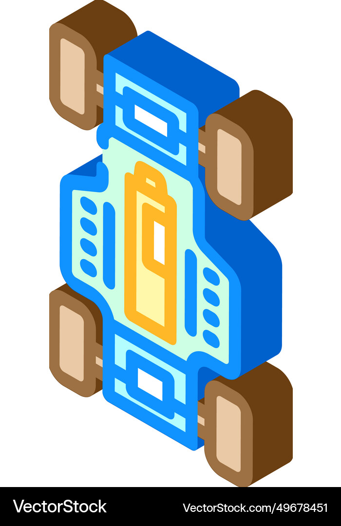 Electric vehicle battery isometric icon Royalty Free Vector