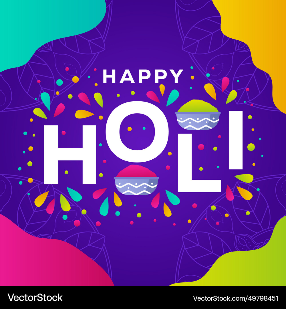 Gradient holi color festival design Royalty Free Vector