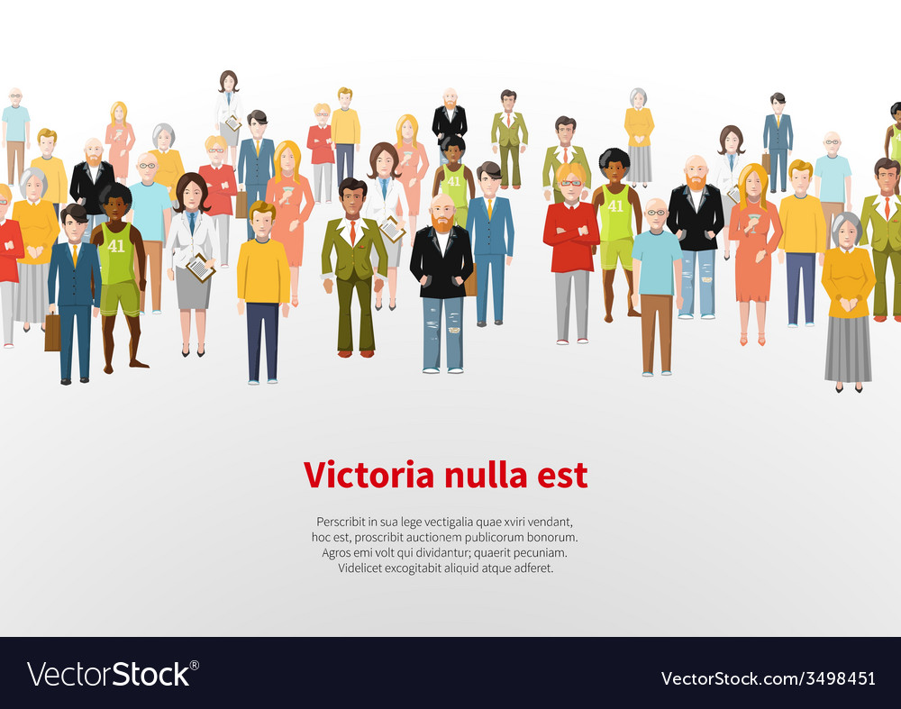 Large Group Cartoon People Background Royalty Free Vector