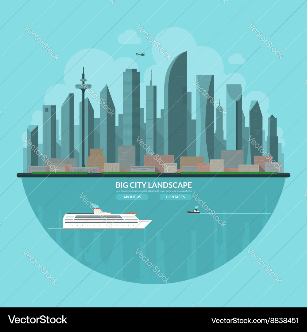 Modern city landscape urban background Royalty Free Vector