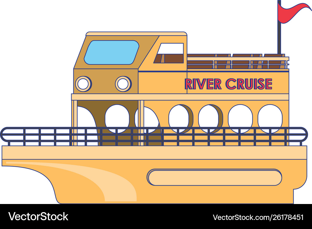River cruise boat isolated symbol Royalty Free Vector Image