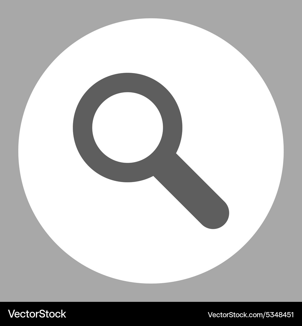 Search flat dark gray and white colors round Vector Image