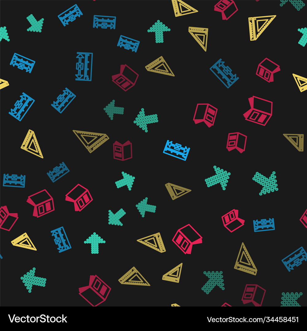 Set line measuring height and length dots arrow Vector Image