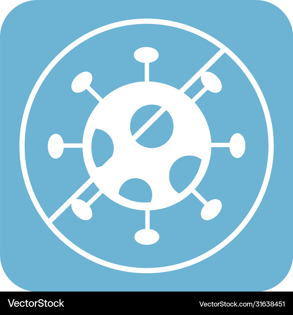 Stop covid19 virus particle line style icon Vector Image