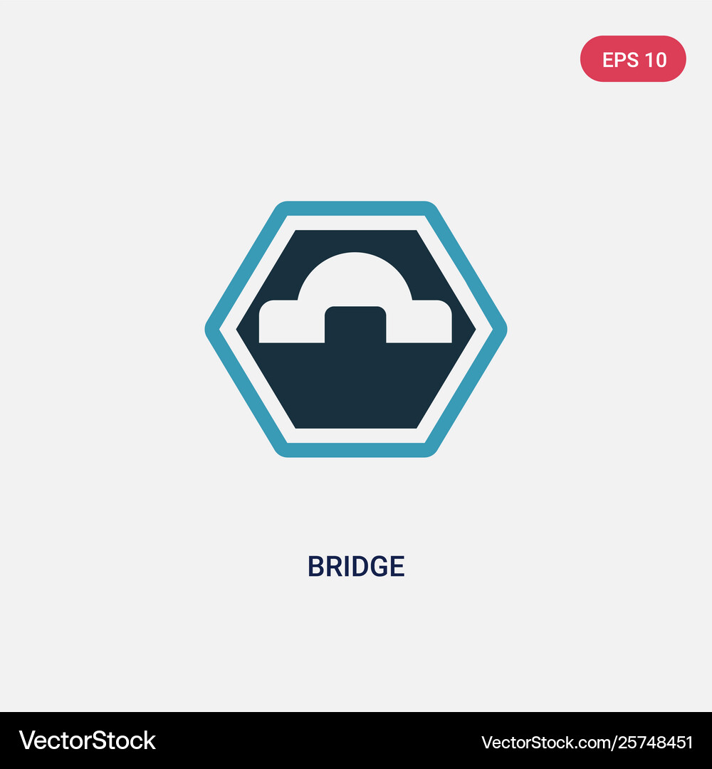 Two color bridge icon from signs concept isolated Vector Image