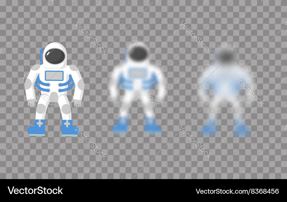 Astronaut space traveler with varying Royalty Free Vector