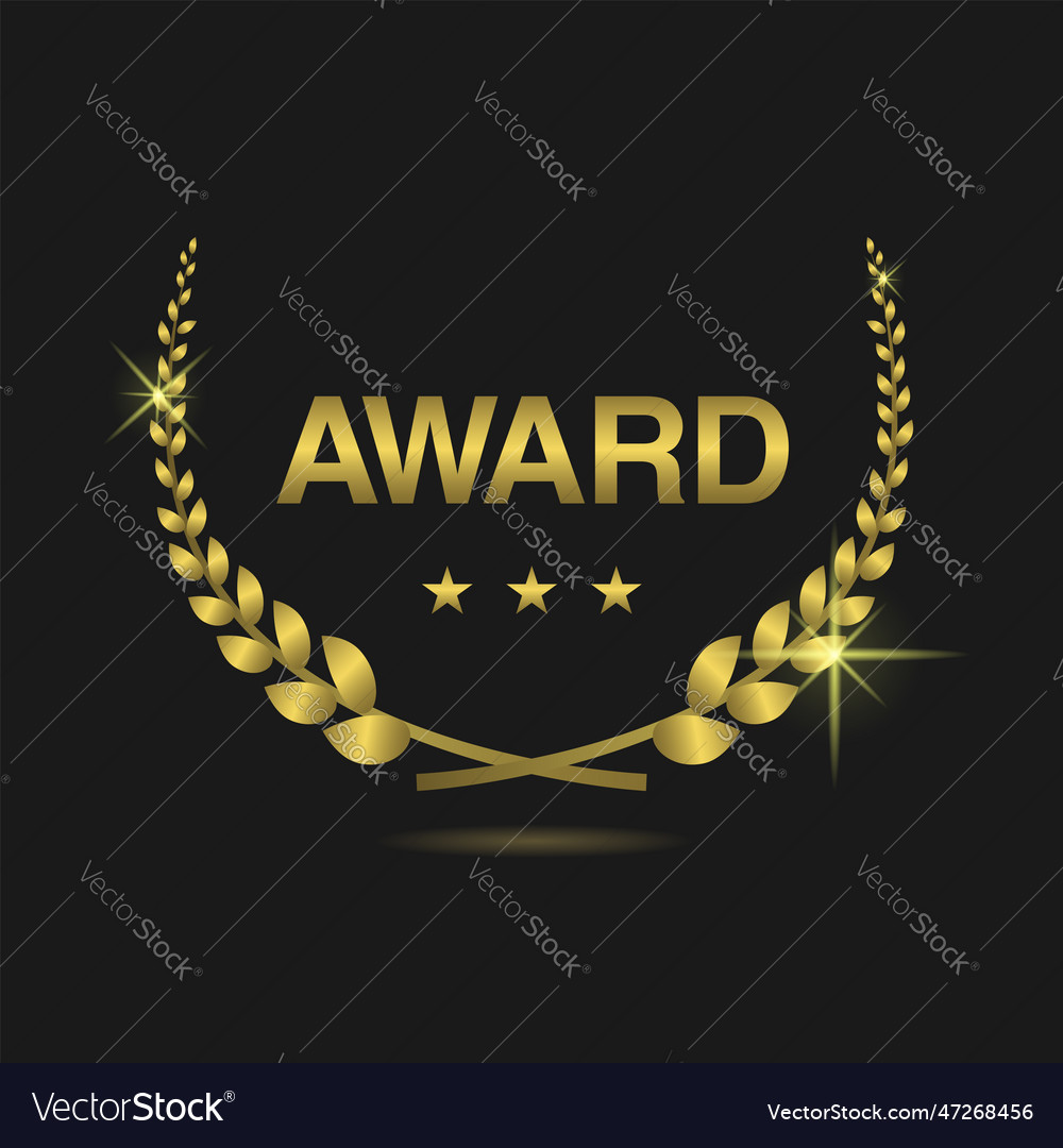 Award golden laurel wreath symbol Royalty Free Vector Image