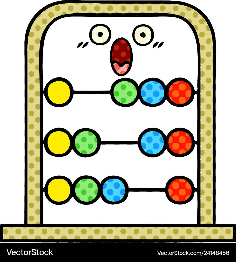 Comic book style cartoon abacus Royalty Free Vector Image
