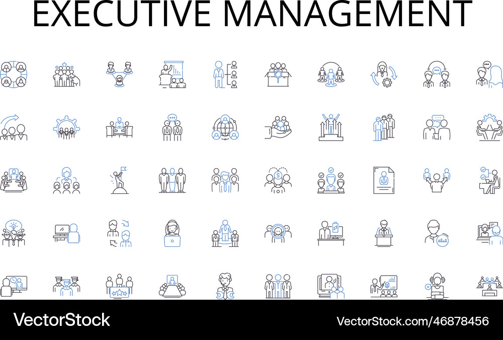 Executive management line icons collection Vector Image