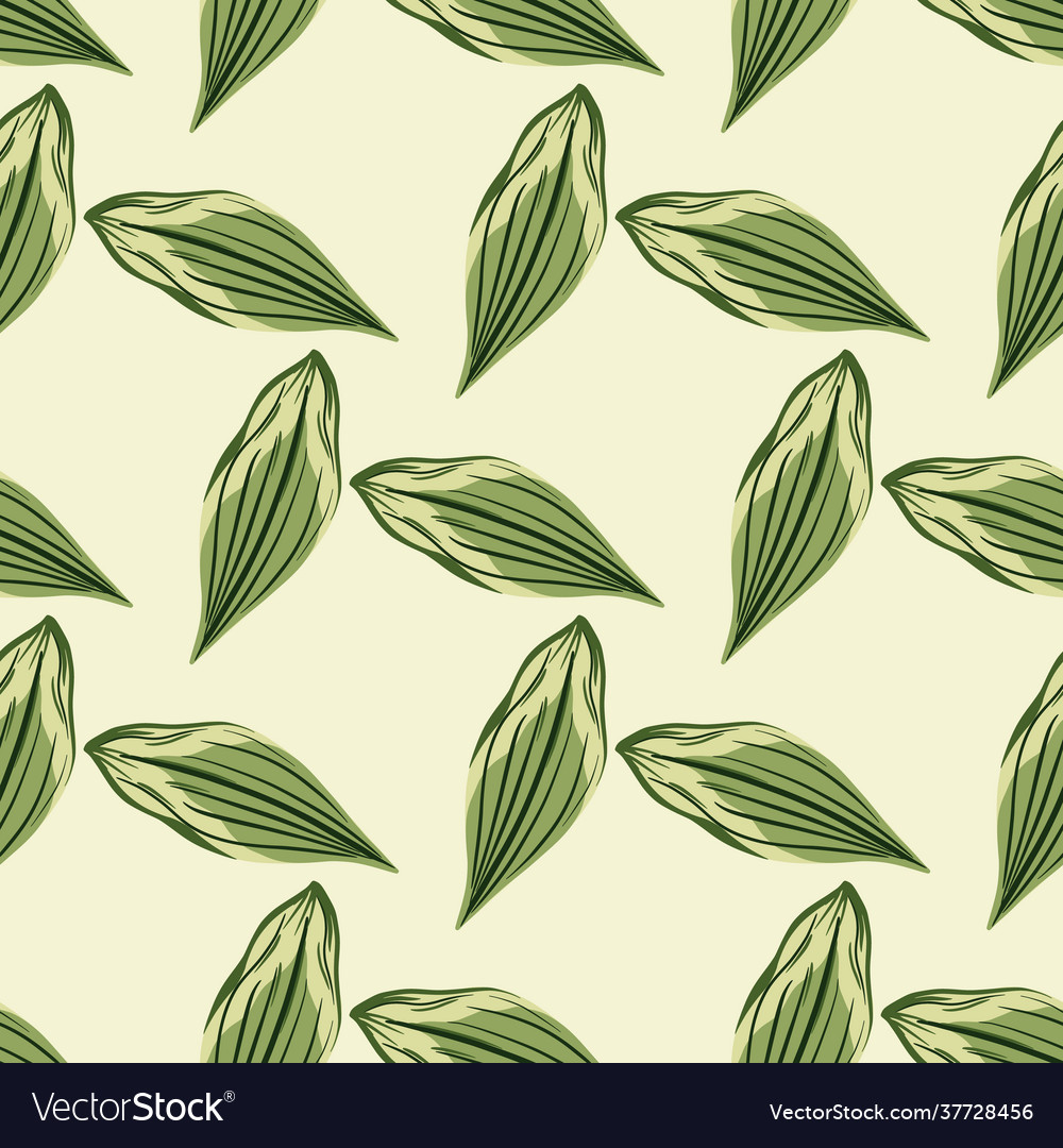 Geometric green leaf elements seamless pattern Vector Image