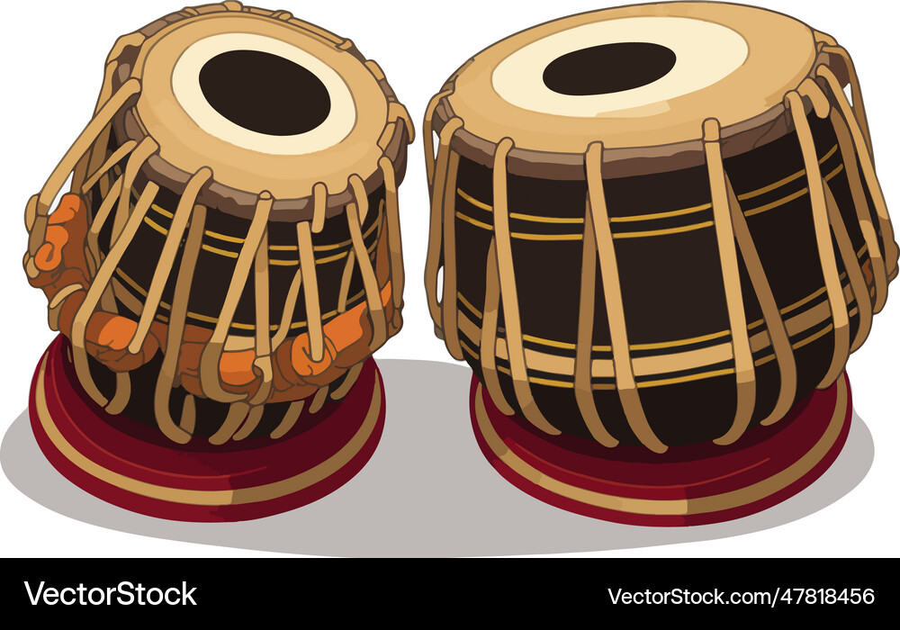 Indian musical instrument tabla Royalty Free Vector Image