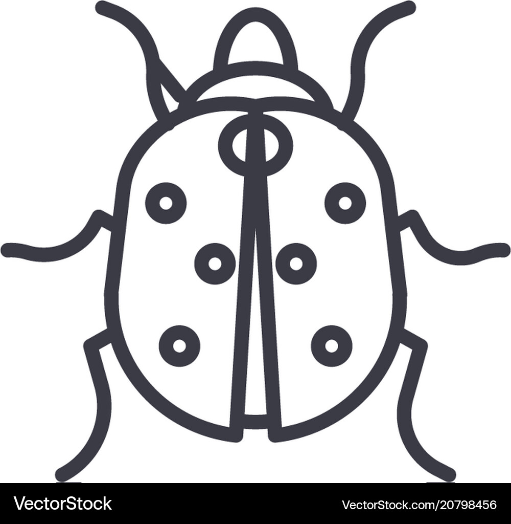 Ladybug line icon sign Royalty Free Vector Image
